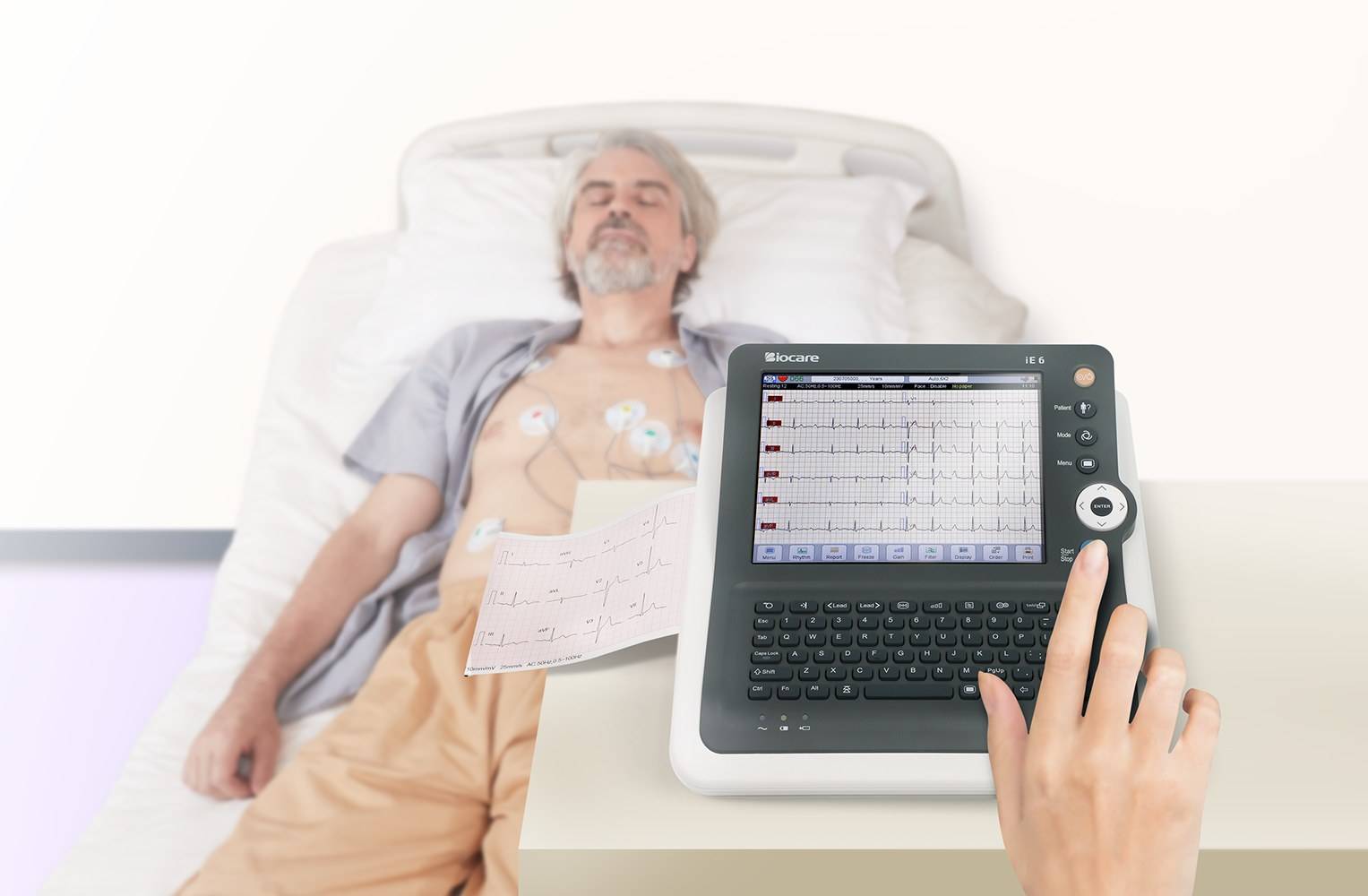 Touchscreen Interpretive 12-Lead EKG Machine for Rapid ECG Diagnosis with 6-Channel Support ...